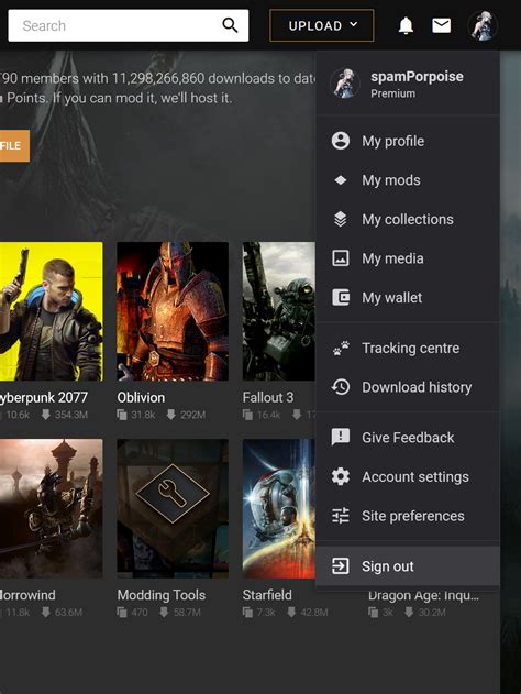 How Do I Login Or Logout Of My Nexus Mods Account Nexus Mods Site Help