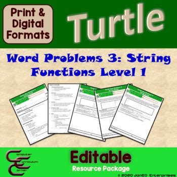 String Array Coding Project Level Word Problems For Python Turtle