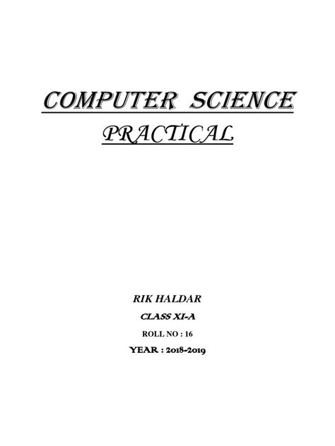 Computer Practical Project Isc Pdf String Computer Science