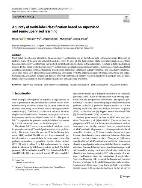 A Survey Of Multi Label Classification Based On Supervised And Semi