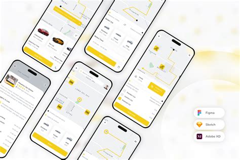 Taxi Booking Mobile App Ui Kit Ui Kits And Libraries ~ Creative Market