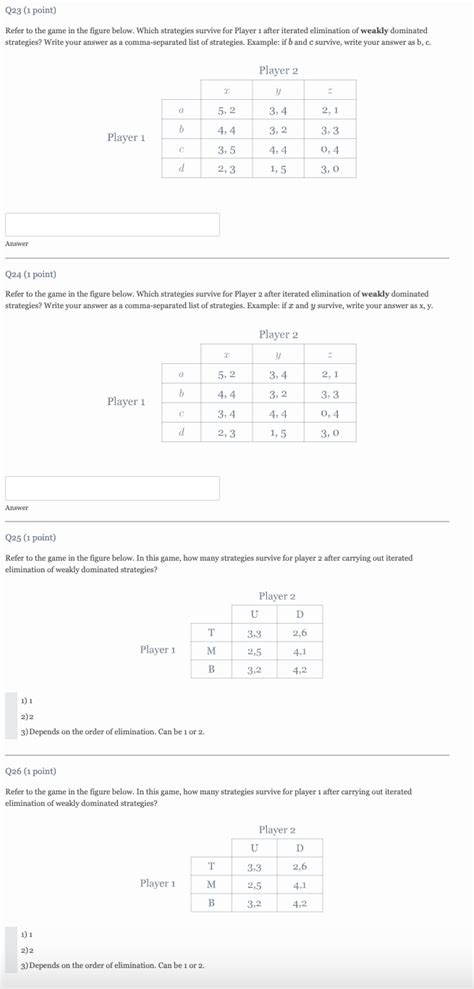 solved q23 1 point refer to the game in the figure below
