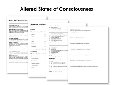 States Of Consciousness Worksheet Acicabuja