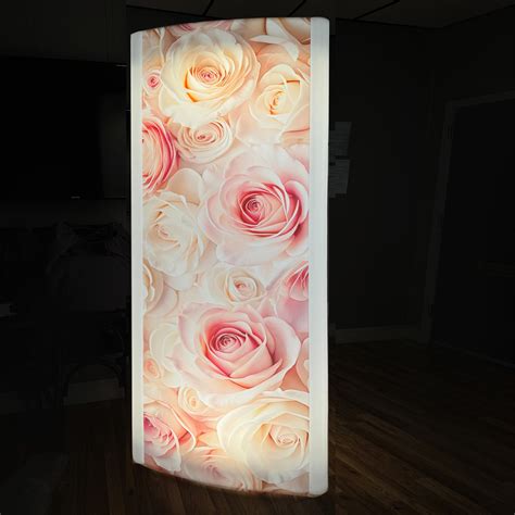 Branded Triangle Display Column Vision Furniture Event Rentals