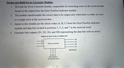 solved design and build error corrector module develop the