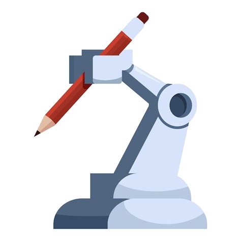 premium vector robot arm holding pencil creating content