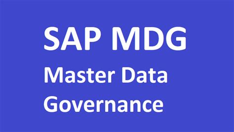 Sap Mdg Master Data Governance End To End Training