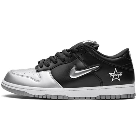 Nike Sb Dunk Low Supreme Jewel Swoosh Silver Zapasuniverse
