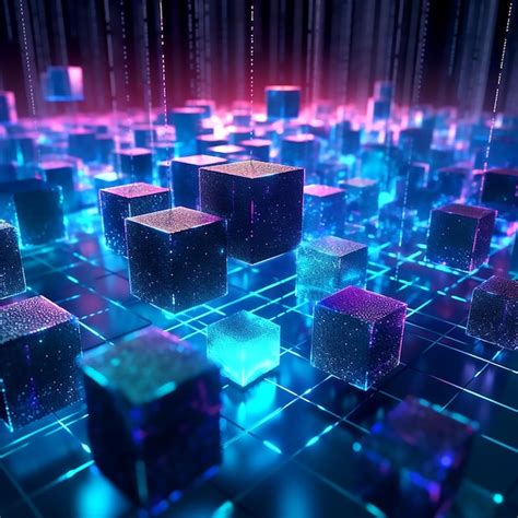 Premium Ai Image Interconnected Blockchain Decentralized Network With