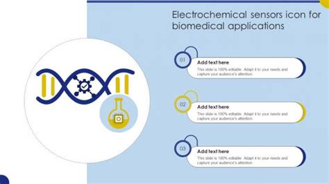Electrochemical Sensors Icon For Biomedical Applications Ppt Template Ppt Example