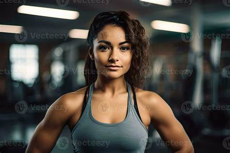 Beautiful Athletic Latina Woman In The Gym Neural Network Ai Generated