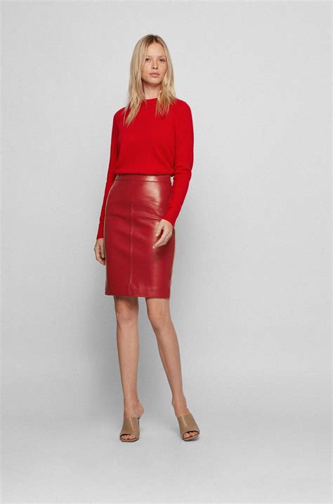 Red Leather Skirts For Women