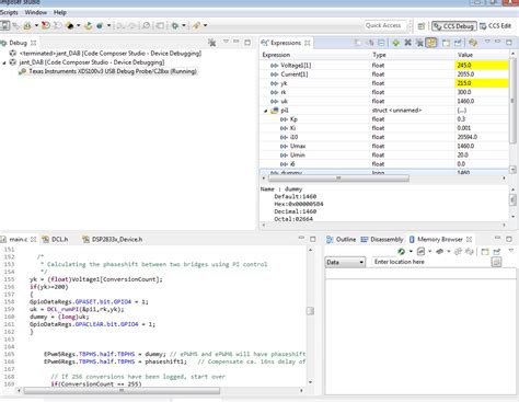 ccs tms320f28335 digital controller library pi values in struct are