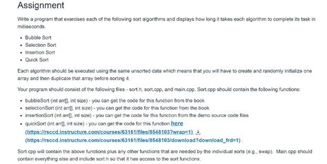 Solved Write A Program That Sort Algorithms Bubble Chegg Com