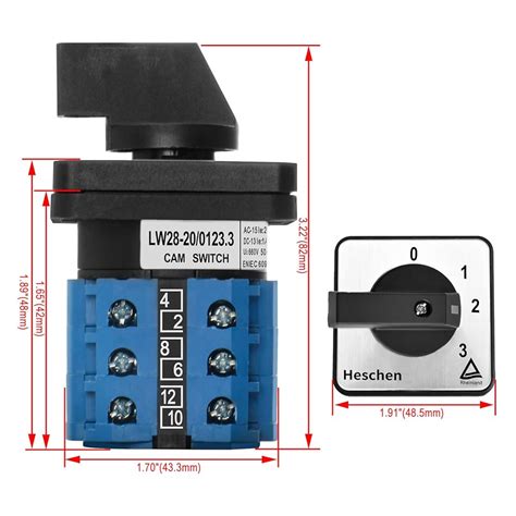 Key Switch Heschen Szw26 200 44 Rotary Cam Selector Switch 660v 20a