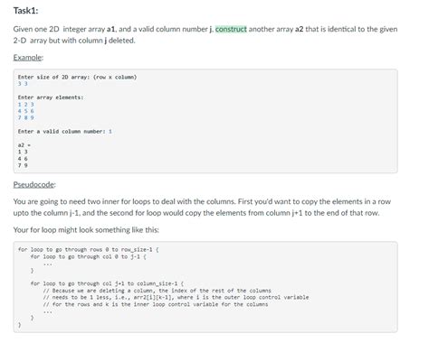 Solved Task 1 Given One 2d Integer Array A1 And A Valid