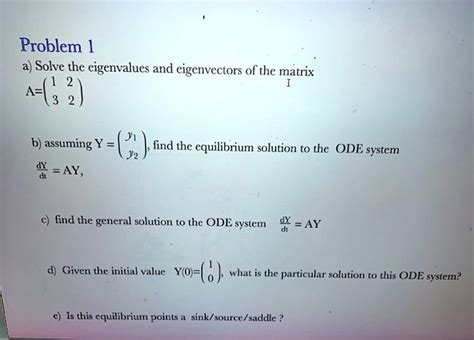 Solvedproblem Solve The Eigenvalues And Eigenvectors Of The Matrix 4