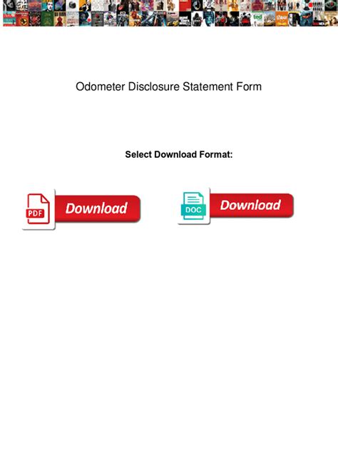 Fillable Online Odometer Disclosure Statement Form Odometer Disclosure