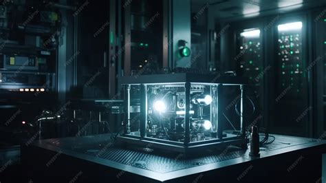 Premium Ai Image Futuristic Quantum Computer Technology Revolutionizing Data Processing