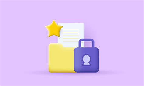 Unique Realistic Cute Protected Document Folder Icon 3d Isolated On 12252876 Vector Art At Vecteezy