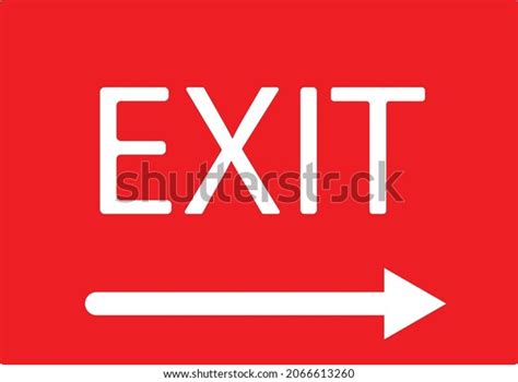 Exit Sign Red Background White Text Stock Vector Royalty Free 2066613260 Shutterstock