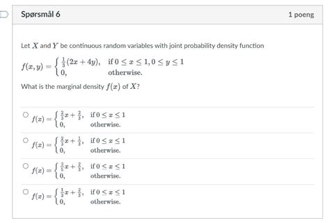 Solved Let X And Y Be Continuous Random Variables With Joint