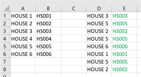 excel matching cell values in two columns if match copy another