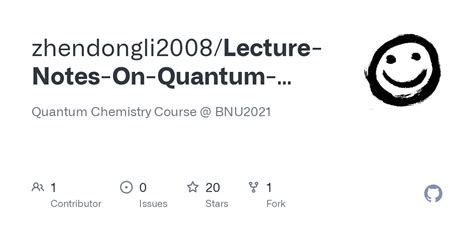 GitHub Zhendongli Lecture Notes On Quantum Chemistry Quantum Chemistry Course BNU