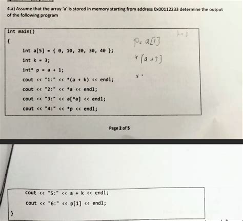 Solved Cout « 5 « A K « ﻿endl Cout « 6 « ﻿p[1] «