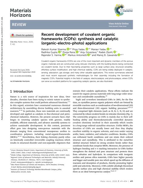 Pdf Chemistry Of Magnetic Covalent Organic Frameworks Magcofs From Synthesis To Separation