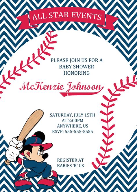 Invitaciones De Mickey Mouse De Beisbol Invitaciones Digitales Mickey