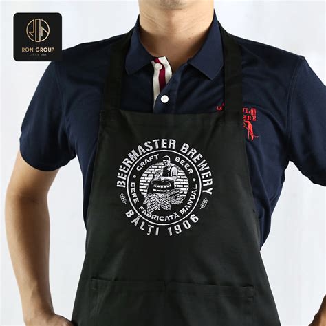 Custom Black Chef Apron With Embroidered Logo