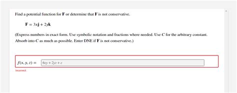 Solved Find A Potential Function For For Determine That F Is Chegg Com