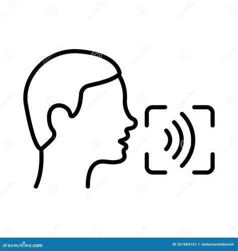 Access Identification By Voice Line Icon Command Voice Id Recognition Technology Outline