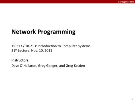 Network Programming