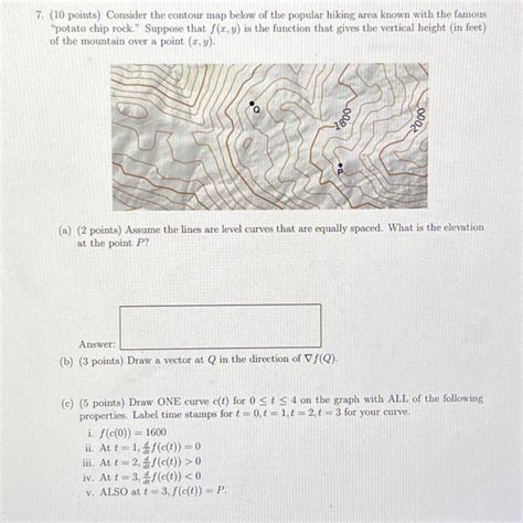 solved 7 10 points consider the contour map below of the