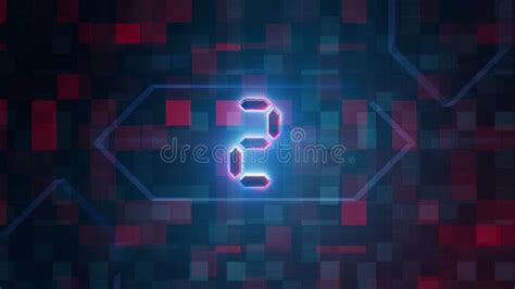Five Seconds Countdown Timer With Red Blue Digital Technology Stock Footage Video Of Counting