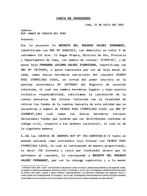 Carta De Herederos Pdf Intestacy Justicia