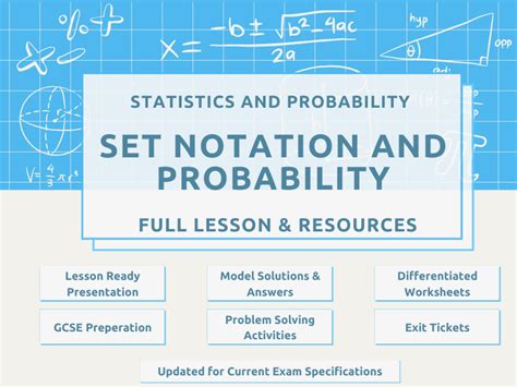Set Notation And Probability Full Lesson With Differentiated