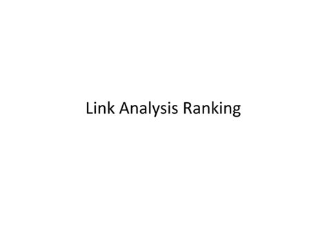 link analysis ranking