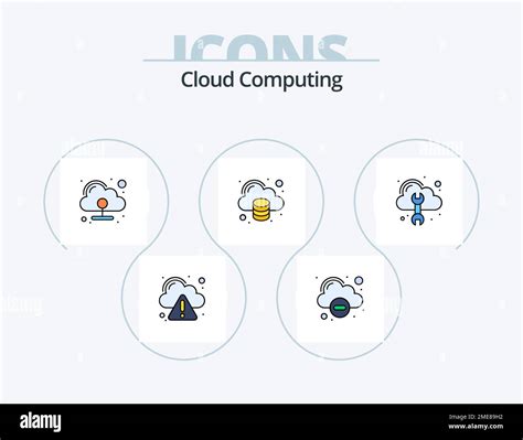 cloud computing line filled icon pack 5 icon design error android
