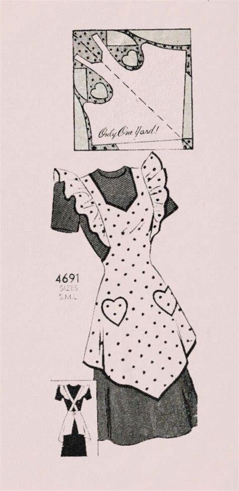 Vintage 1940s Farm Kitchen Apron Farmhouse Apron Mail Order Sewing