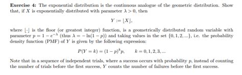 Solved Exercise The Exponential Distribution Is The Chegg