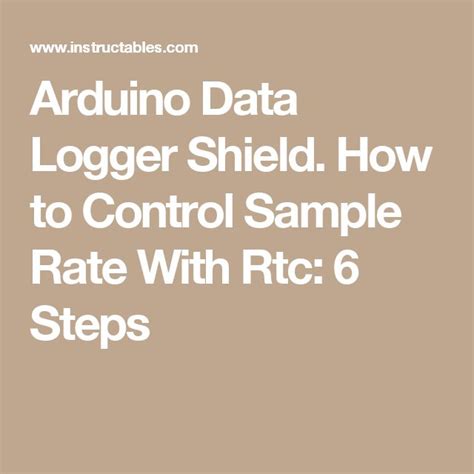 Arduino Data Logger Shield How To Control Sample Rate With Rtc Data
