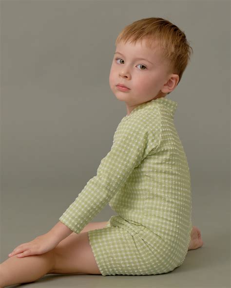 Sunsuit In Jade Gingham Fiola Rose Swim