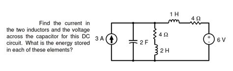 Solved Find the current in the two inductors and the voltage | Chegg.com