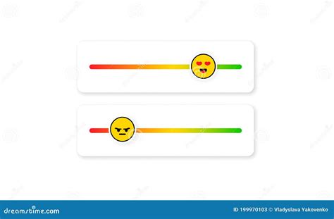 Set Of Slider Emoji For Social Media Feedback Emoticon Reviews Or