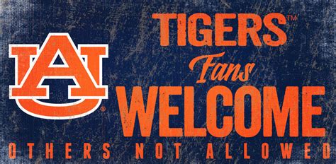 Auburn Tigers Sign Wood 12x6 Fans Welcome Design Fan Creations