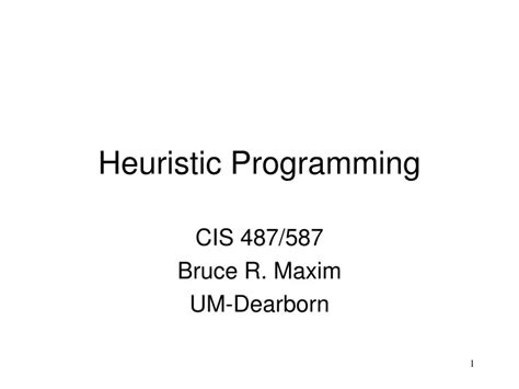 ppt heuristic programming powerpoint presentation free download id