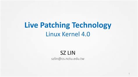 淺談 Live Patching Technology Pdf